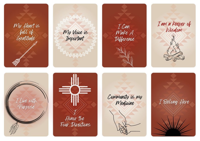 Native American Affirmation Cards: 40 Printable Cards - Etsy