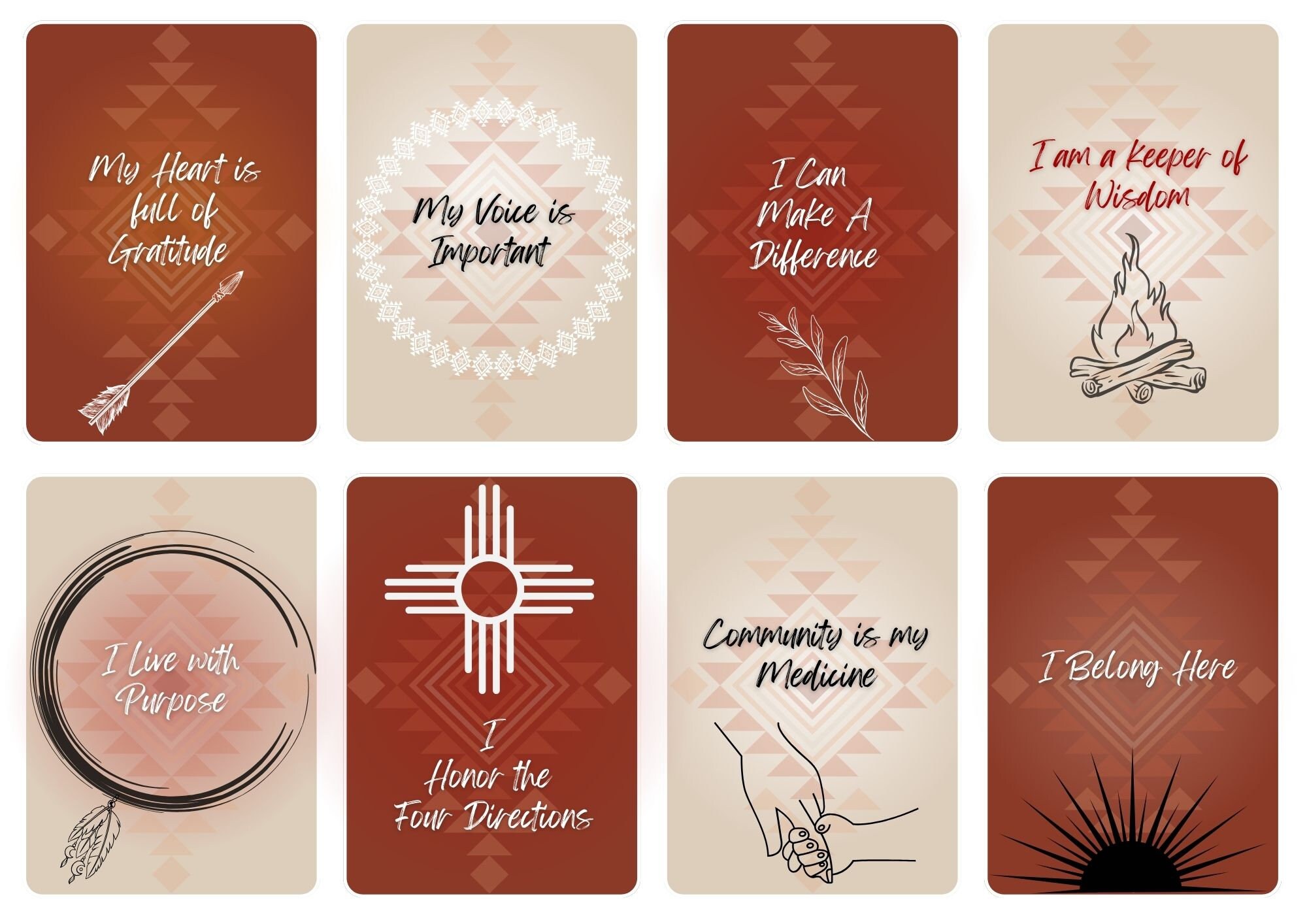 Native American Affirmation Cards: 40 Printable Cards - Etsy