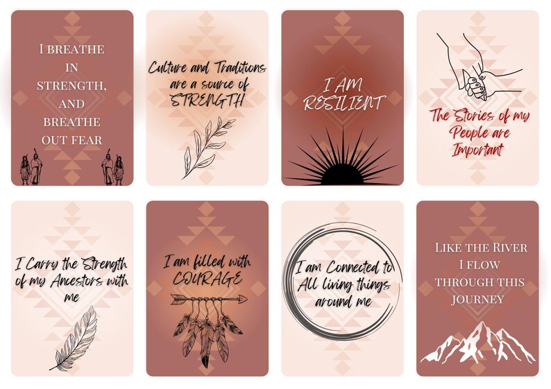 Native American Affirmation Cards-doula & Birth - Etsy