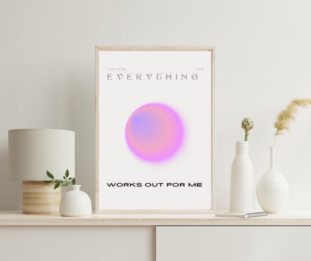 Everything Always Works Out for Me Print Aura Gradient Affirmation ...