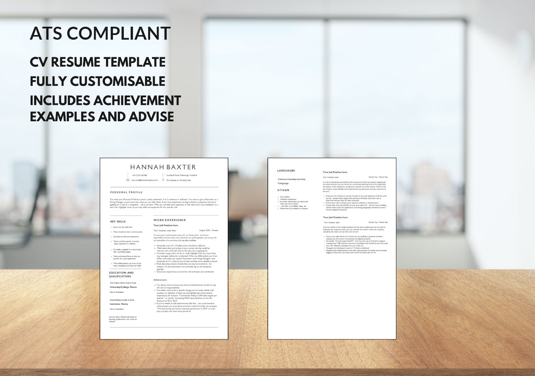 Executive Modern CV Resume Template, ATS Compliant, MS Word - Etsy