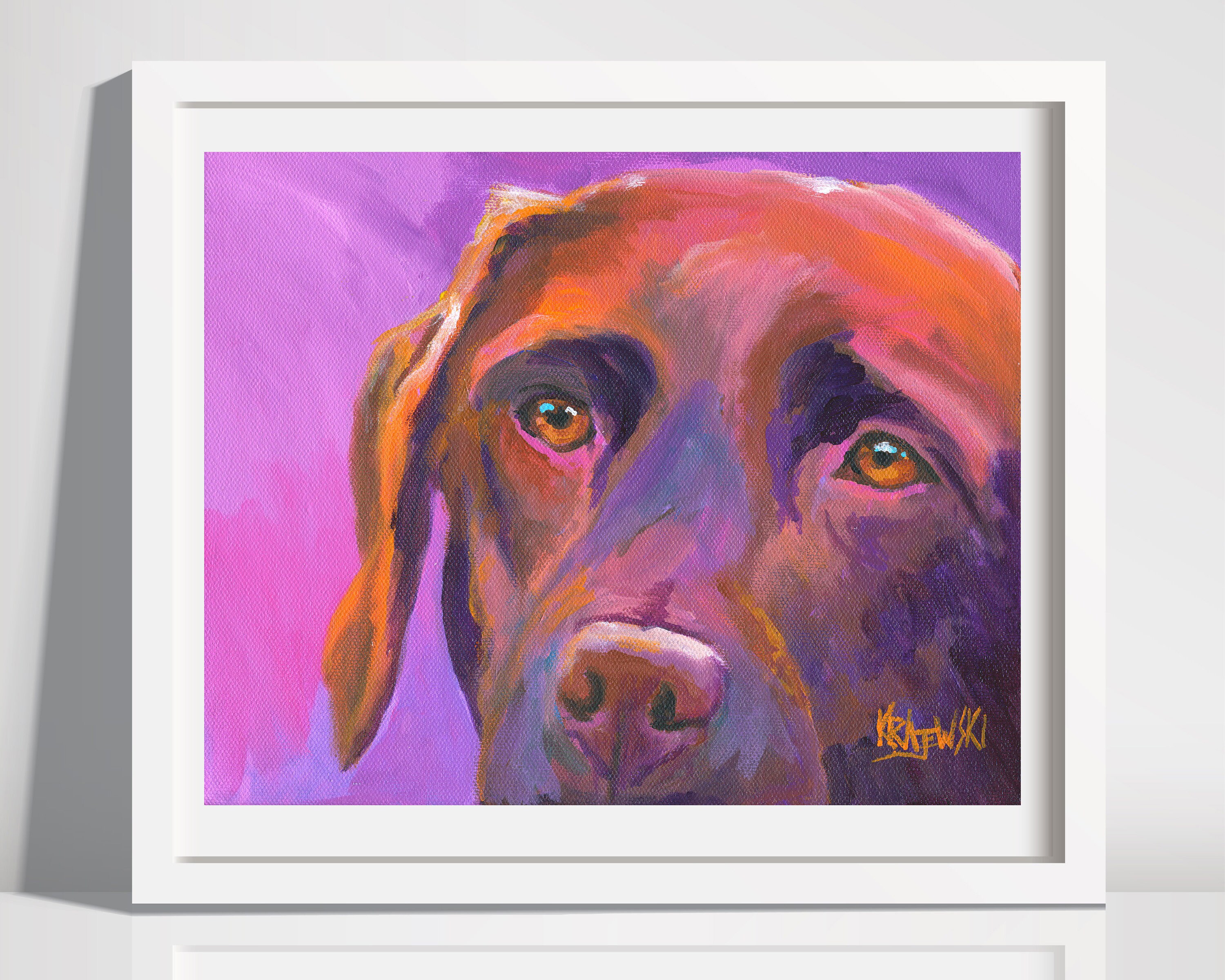 Chocolate Lab Labrador Retriever Art Print of Acrylic | Etsy