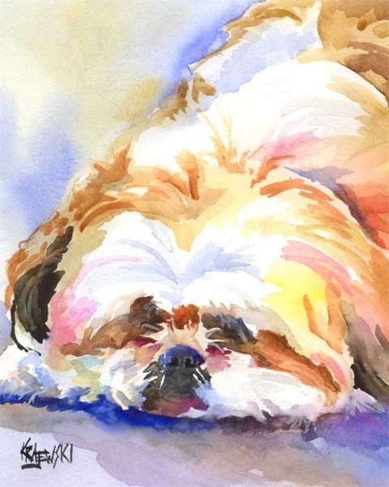 Shih Tzu Art Print of Original Watercolor Painting 11x14 - Etsy