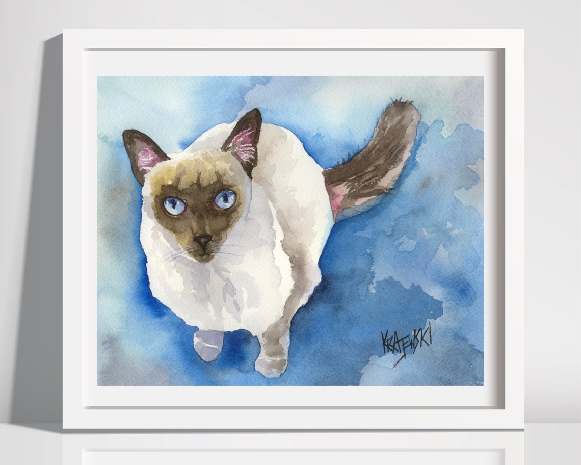 Siamese Cat Print Siamese Cat Art Print of Original Acrylic - Etsy