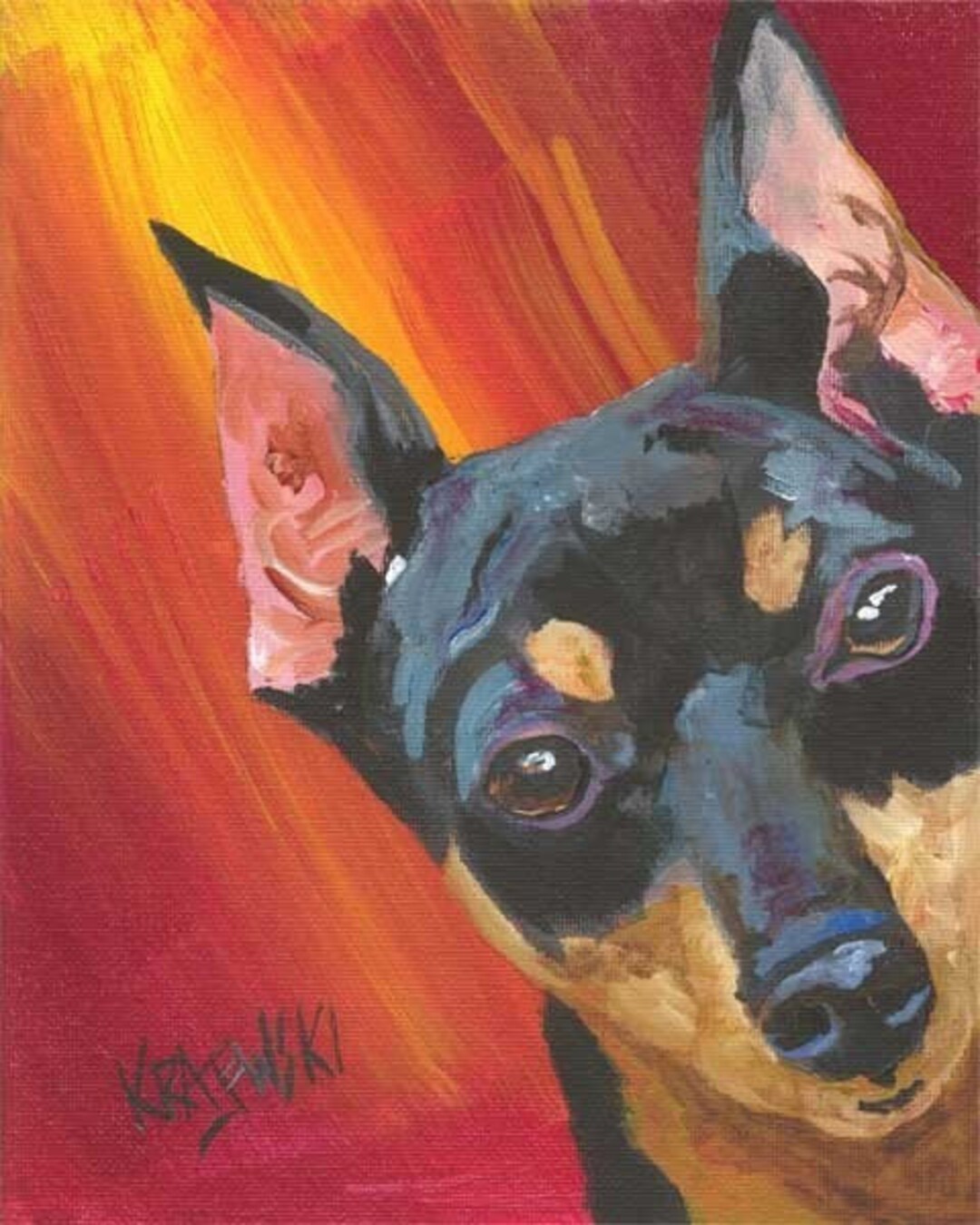 Miniature Pinscher Art Print of Original Acrylic Painting - Etsy