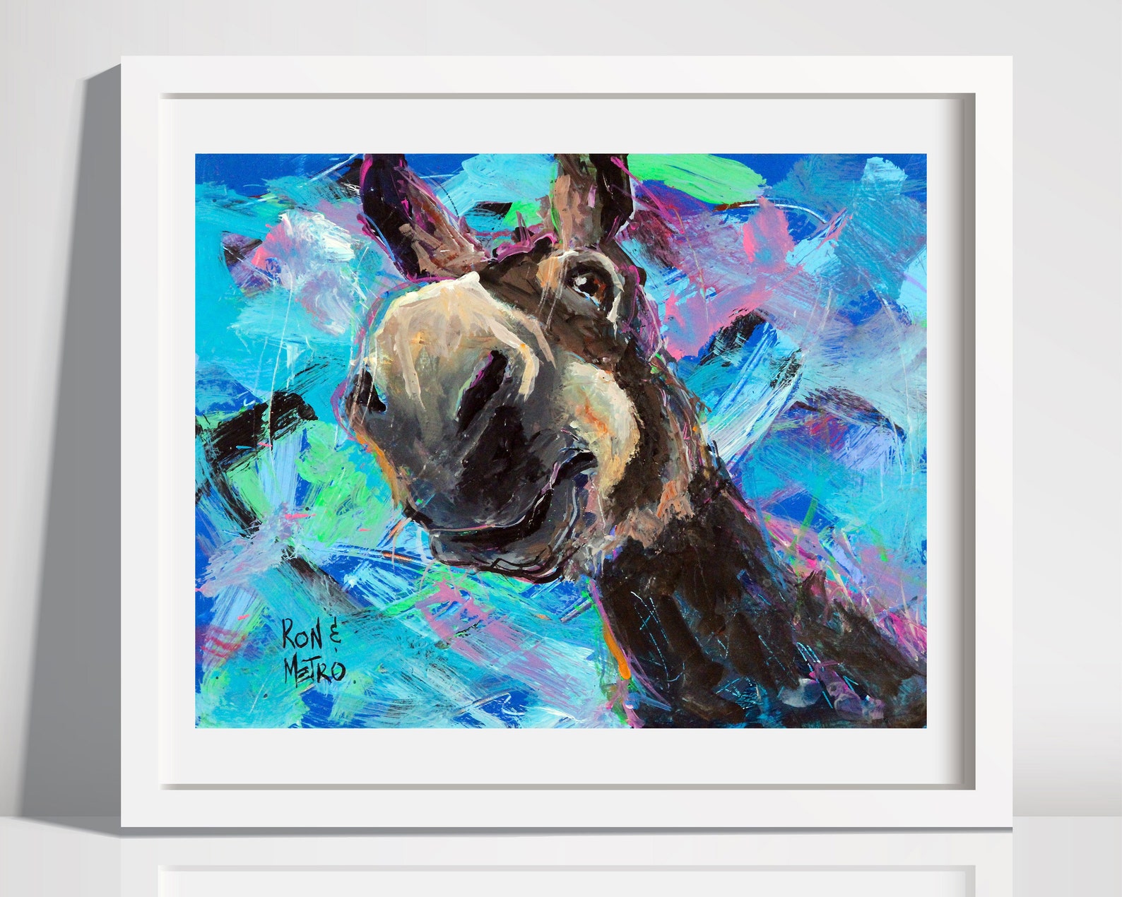 Donkey Art Print of Original Acrylic Painting Burro Portrait - Etsy