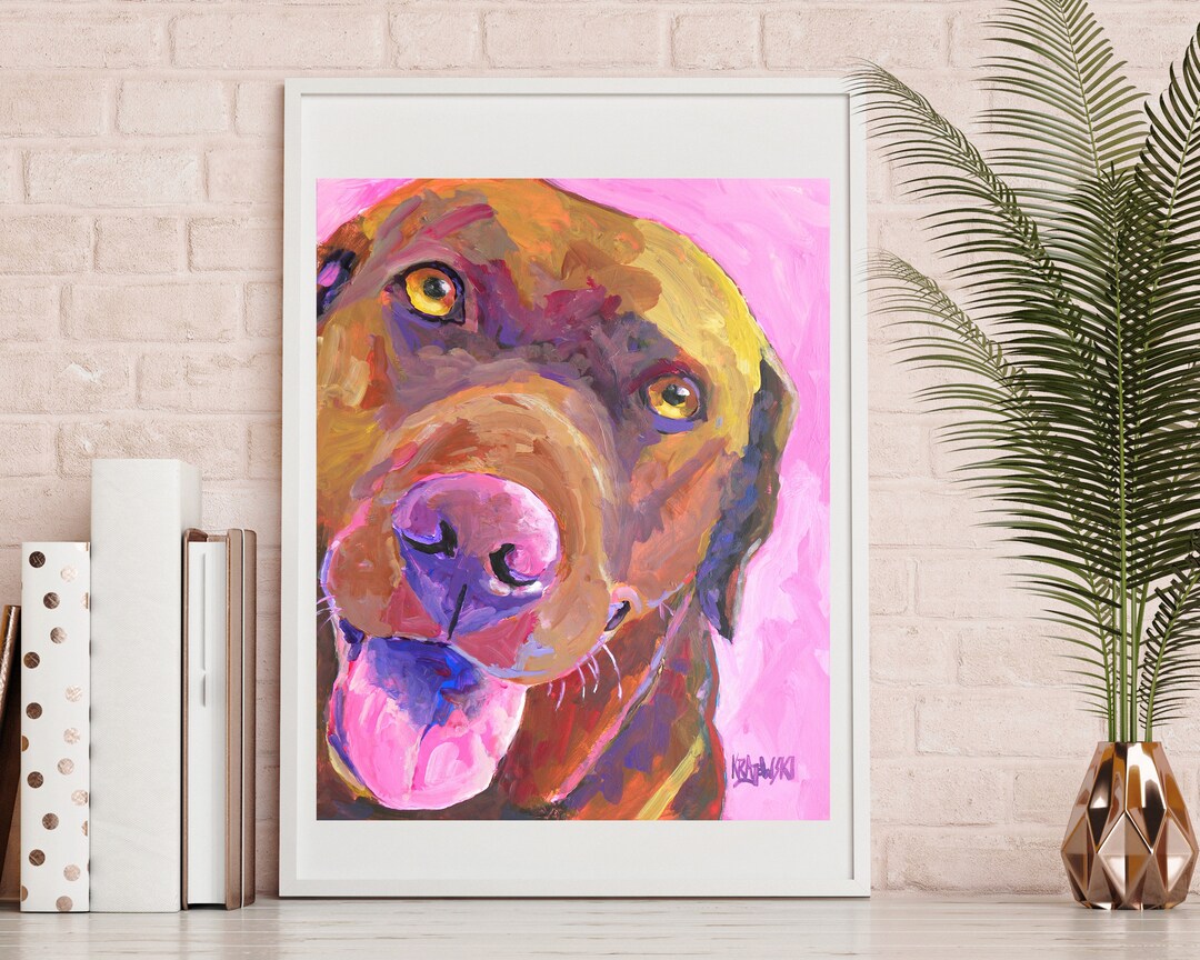 Chocolate Lab Painting Labrador Retriever Art Print of - Etsy