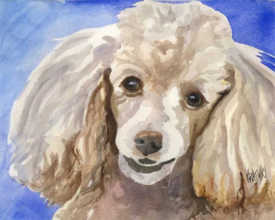 Poodle Art Print of Original Watercolor Painting 8x10 - Etsy