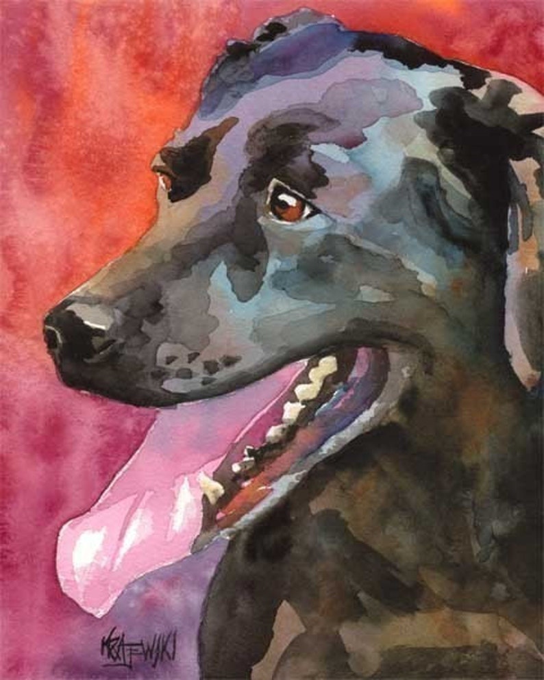 Black Lab Watercolor Labrador Art Print of Original Painting - Etsy