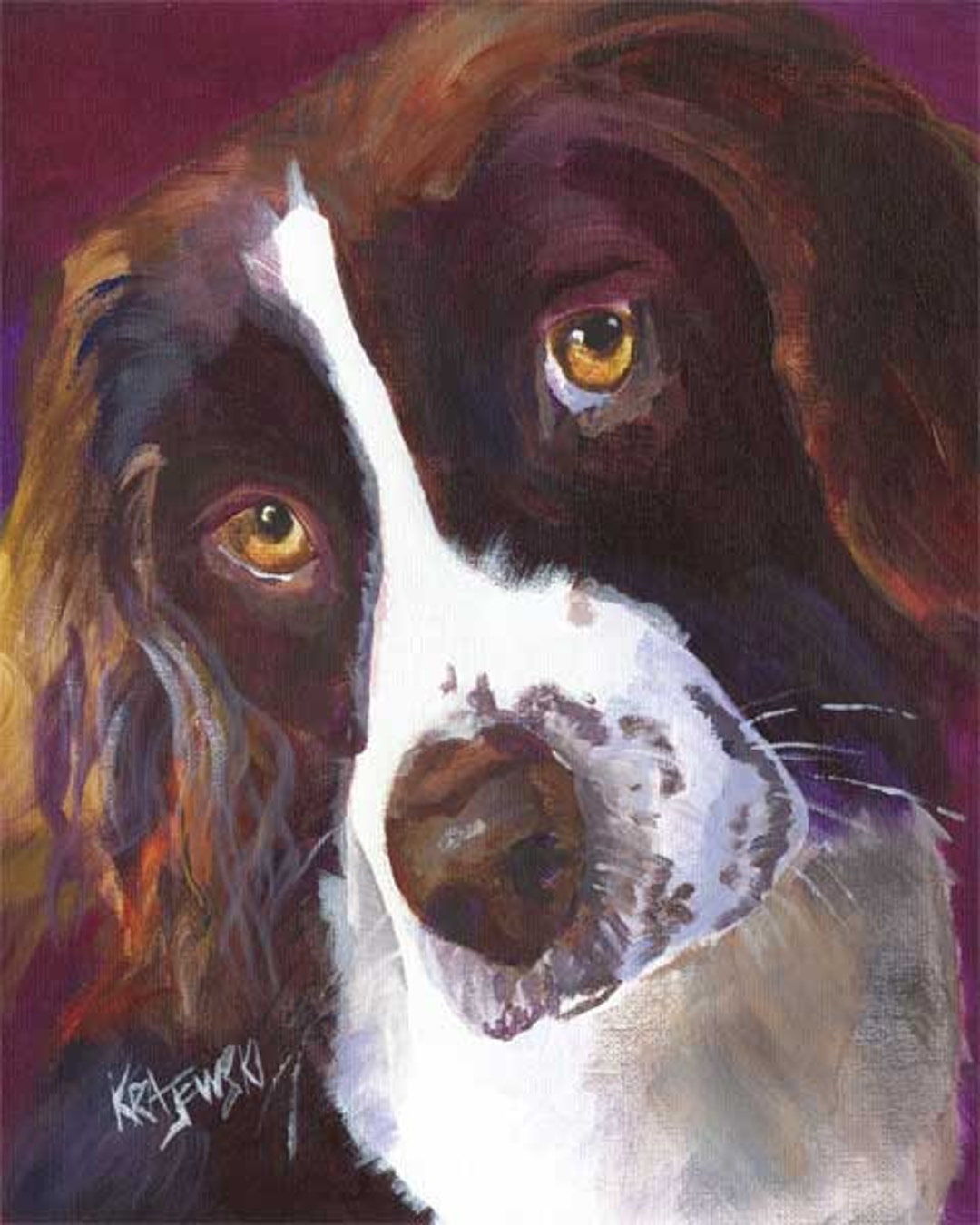 English Spring Spaniel Art Print of Original Acrylic Painting - Etsy