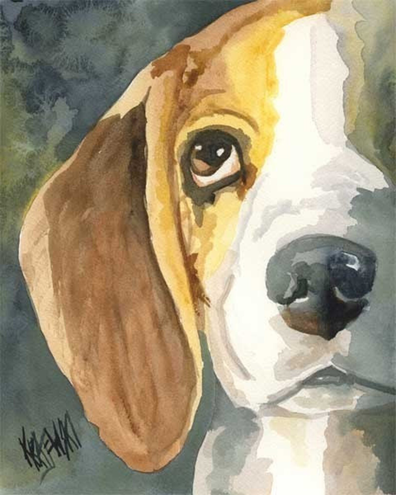 Beagle Gifts Beagle Print Beagle Painting Beagle Art Print | Etsy