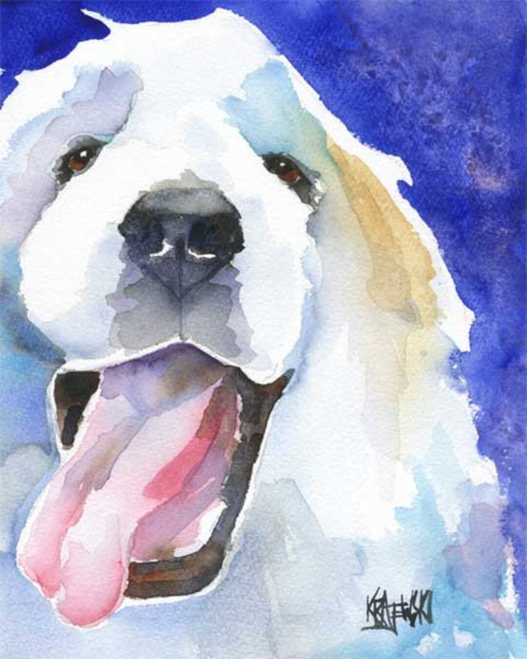 Great Pyrenees Art Print of Original Watercolor Painting 11x14 - Etsy