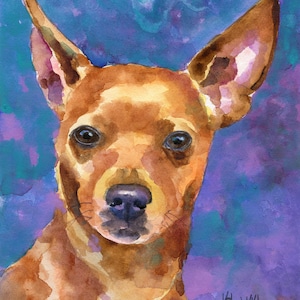 Miniature Pinscher Art Print of Original Acrylic Painting 8x10 Minpin ...