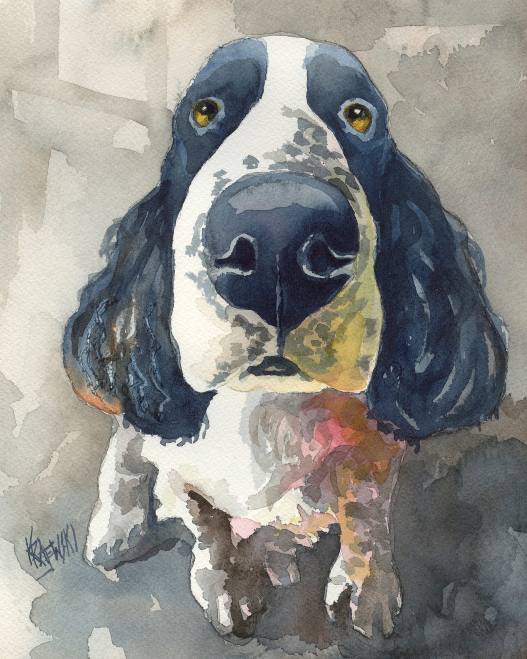 English Springer Spaniel Dog Art Print of Original Watercolor - Etsy UK