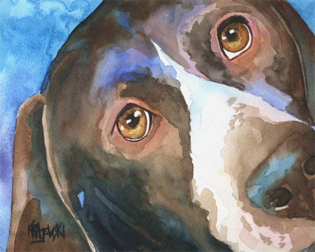 German Shorthaired Pointer Art Print of Original Watercolor Painting ...