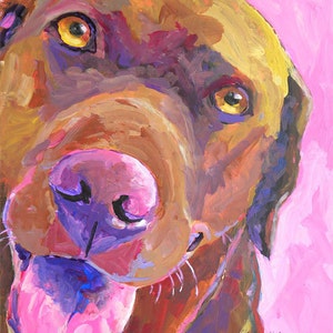 Chocolate Lab Painting Labrador Retriever Art Print of - Etsy