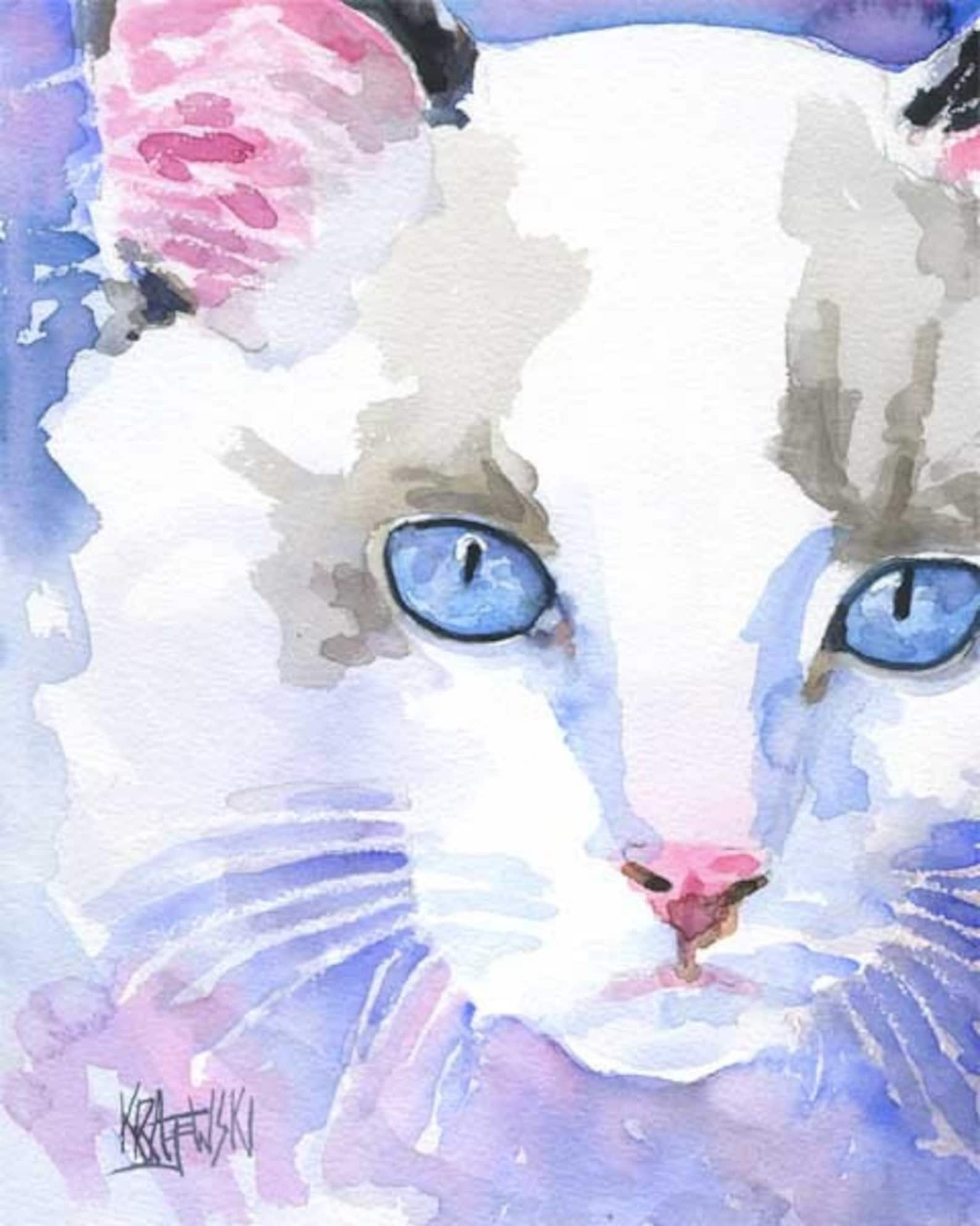 Ragdoll Cat Art Print of Original Watercolor Painting 11x14 - Etsy