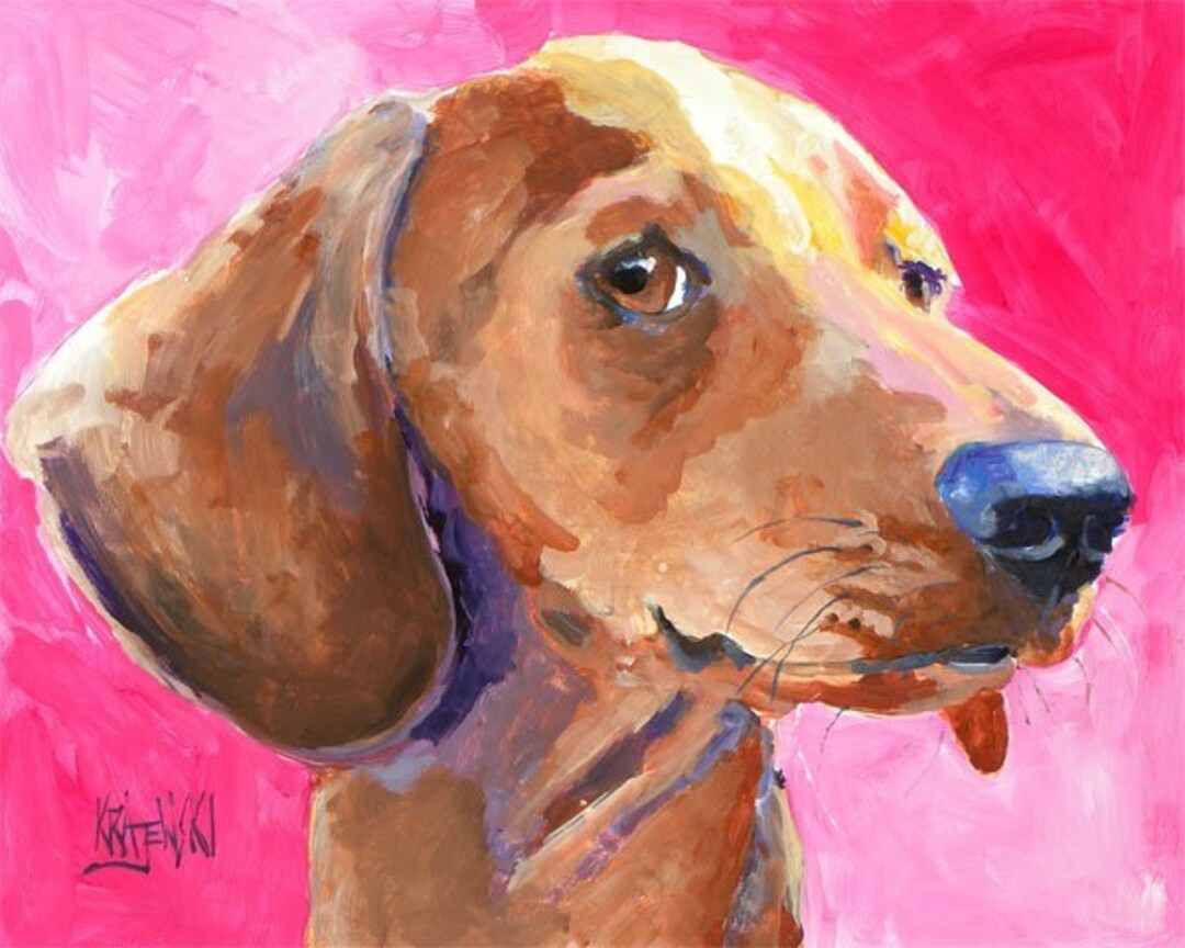 Dachshund Art Print of Original Acrylic Painting 11x14 Dog - Etsy