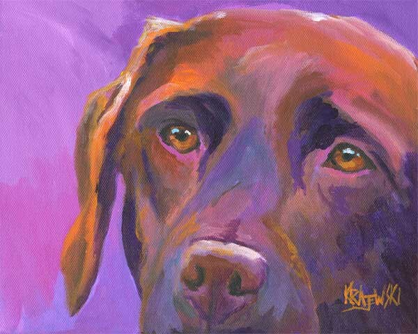 Chocolate Lab Labrador Retriever Art Print of Acrylic | Etsy