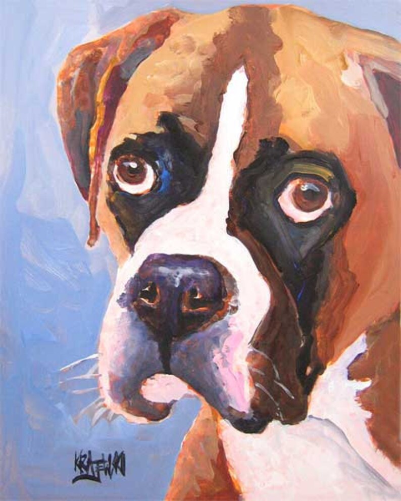 Boxer Dog Art Print of Original Acrylic Painting 8x10 | Etsy
