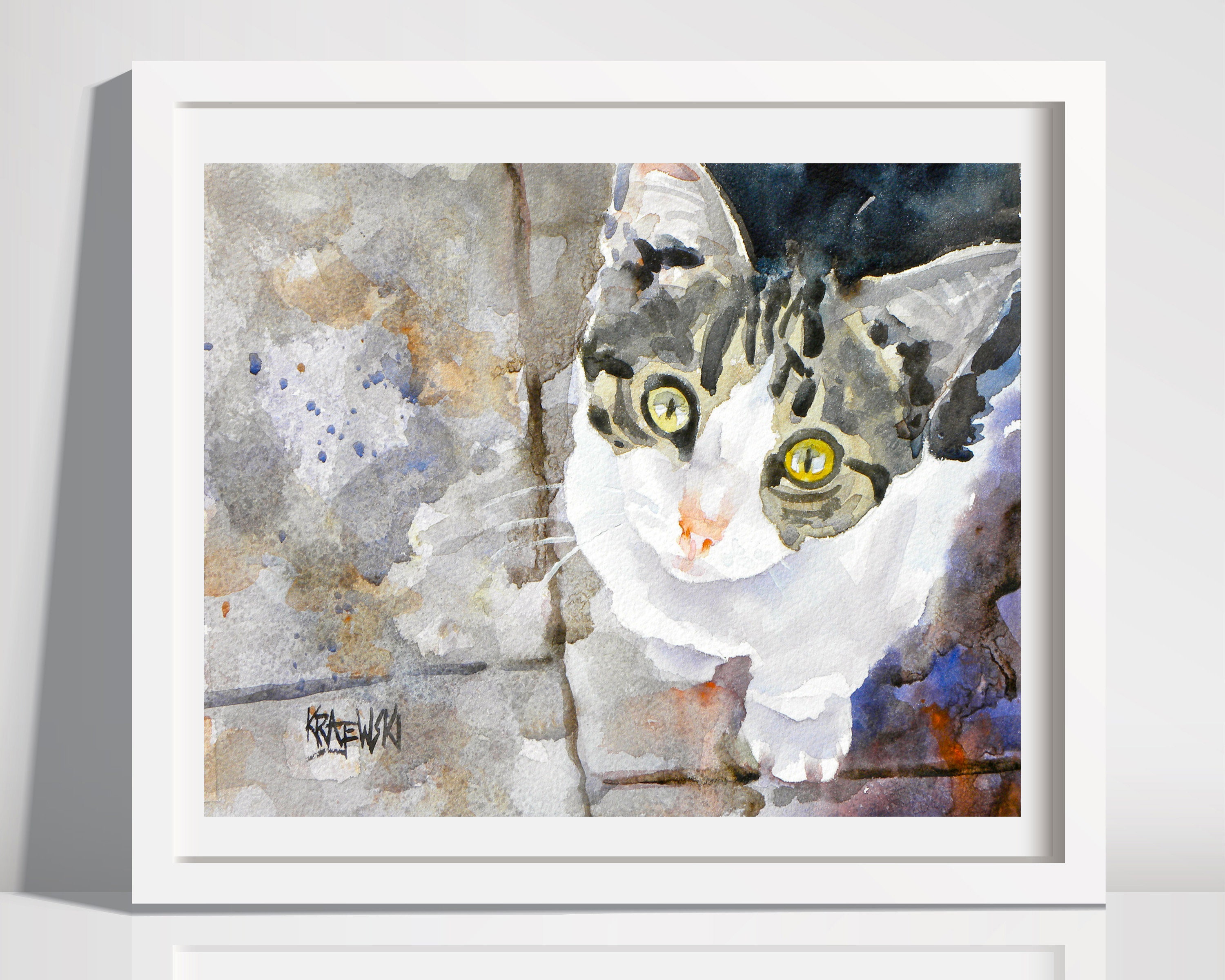 Kitten Painting Tabby Kitten Art Print of Original Watercolor | Etsy