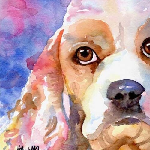 Cocker Spaniel Art Print of Original Watercolor Painting - Etsy