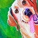 Fun Labrador Painting, Yellow Lab Art Print of Acrylic Painting ...