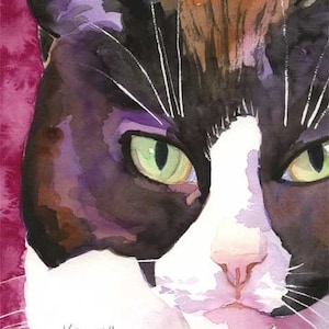 Crazy Cat Lady, Tuxedo Cat Print of Original Watercolor Painting, Art ...
