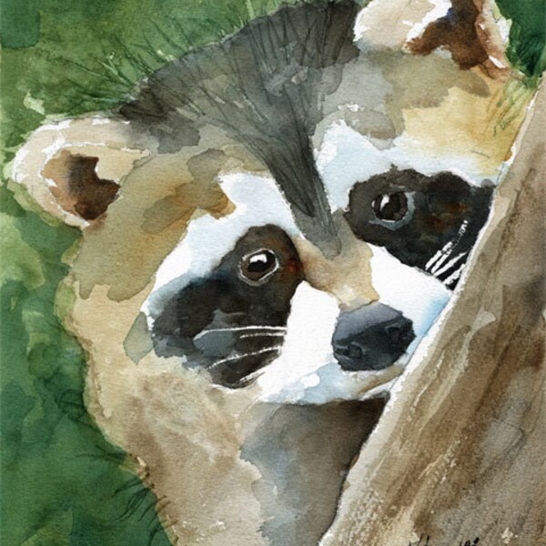 Raccoon Painting - Etsy