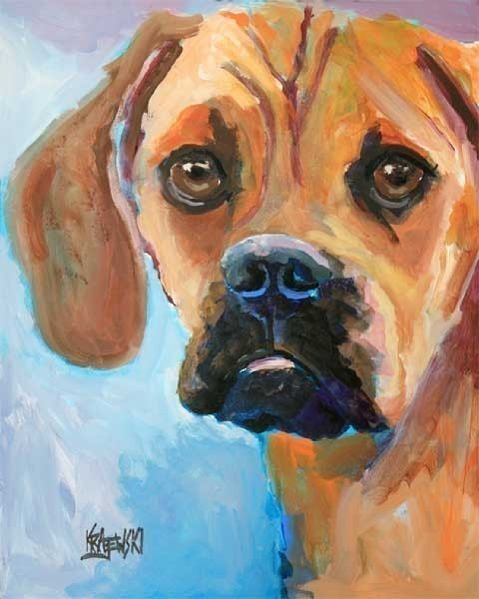 Puggle Art Puggle Painting Print of Original Acrylic - Etsy