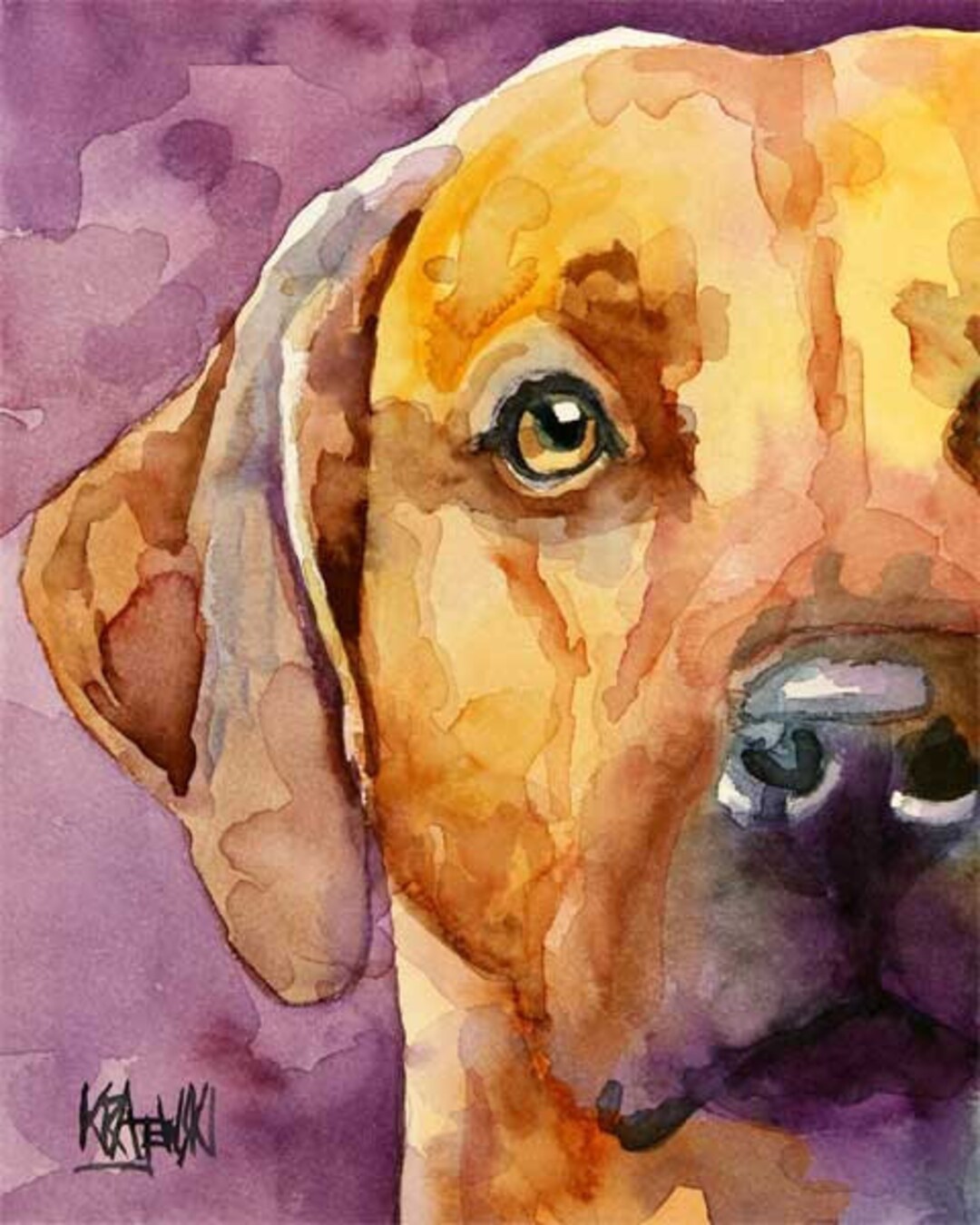 Rhodesian Ridgeback Art Print of Original Watercolor Painting 8x10 ...