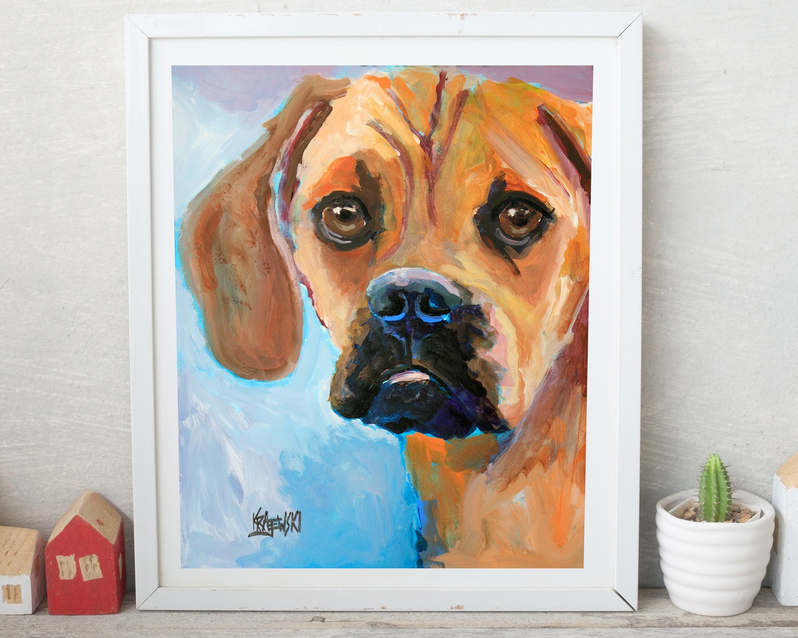 Puggle Art Puggle Painting Print of Original Acrylic - Etsy
