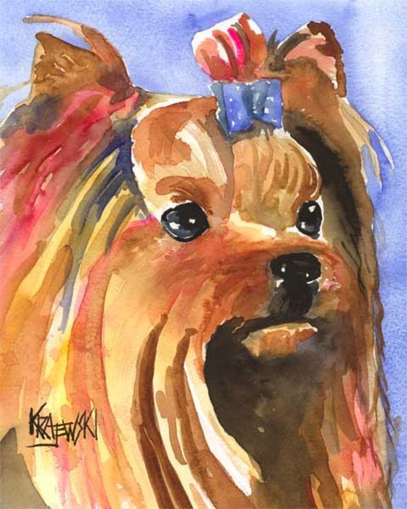 Yorkie Watercolor Art Print Yorkie Gifts Yorkie Lover Art | Etsy