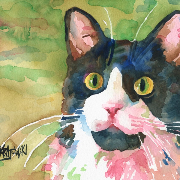 Tuxedo Cat Painting Etsy