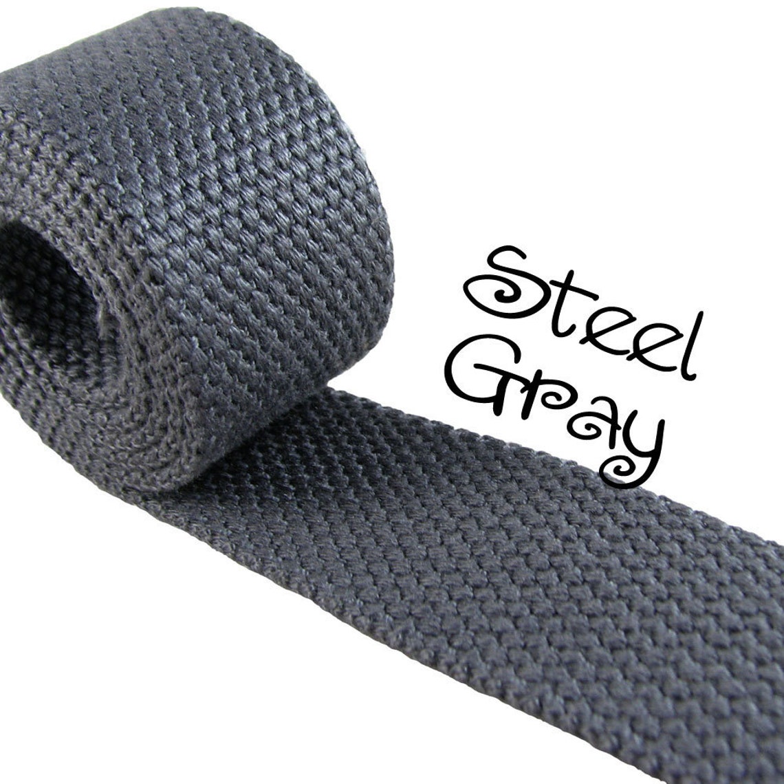 10 Yards Steel Gray Cotton Webbing 1.25 Medium Heavy - Etsy