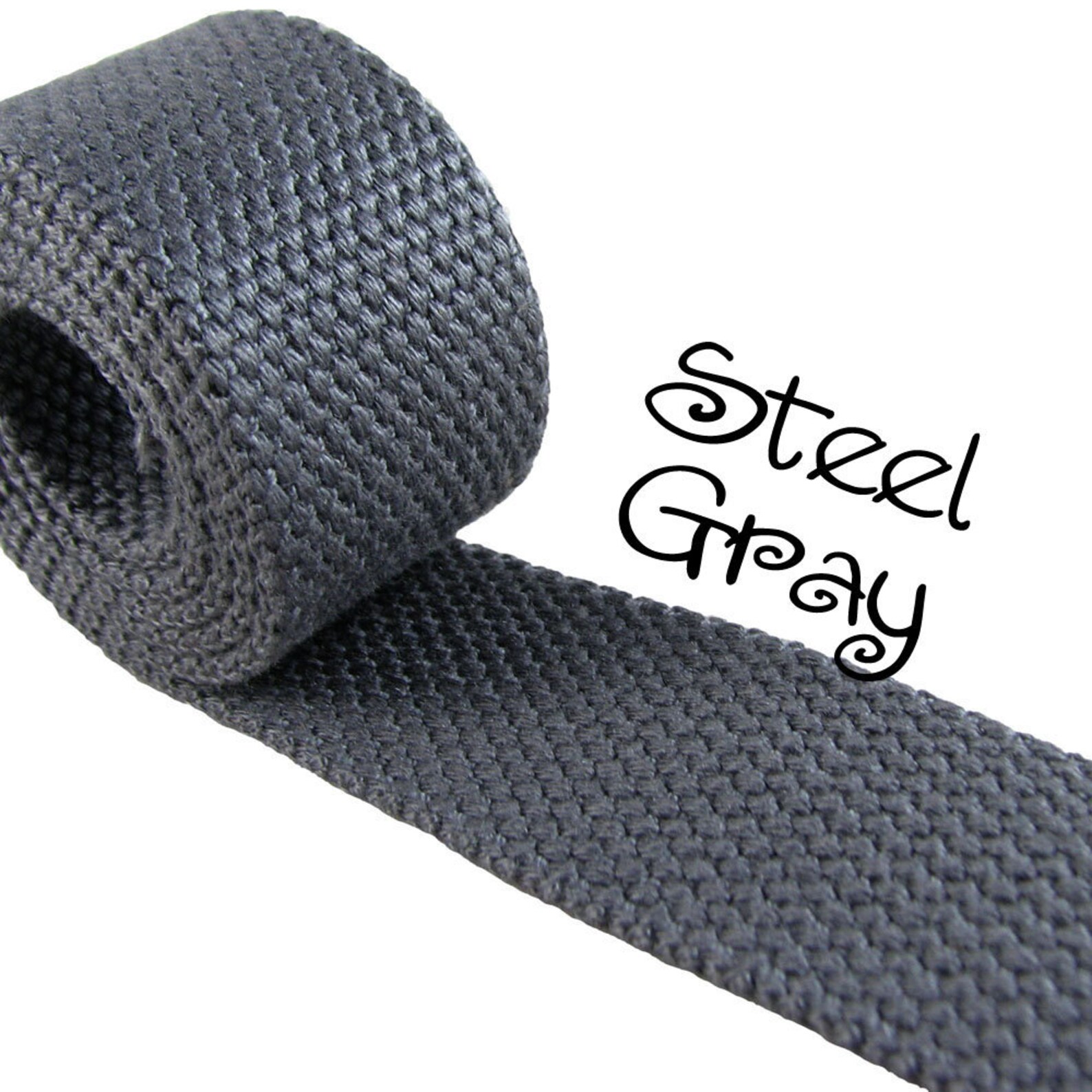 10 Yards Steel Gray Cotton Webbing 1.25 Medium Heavy - Etsy