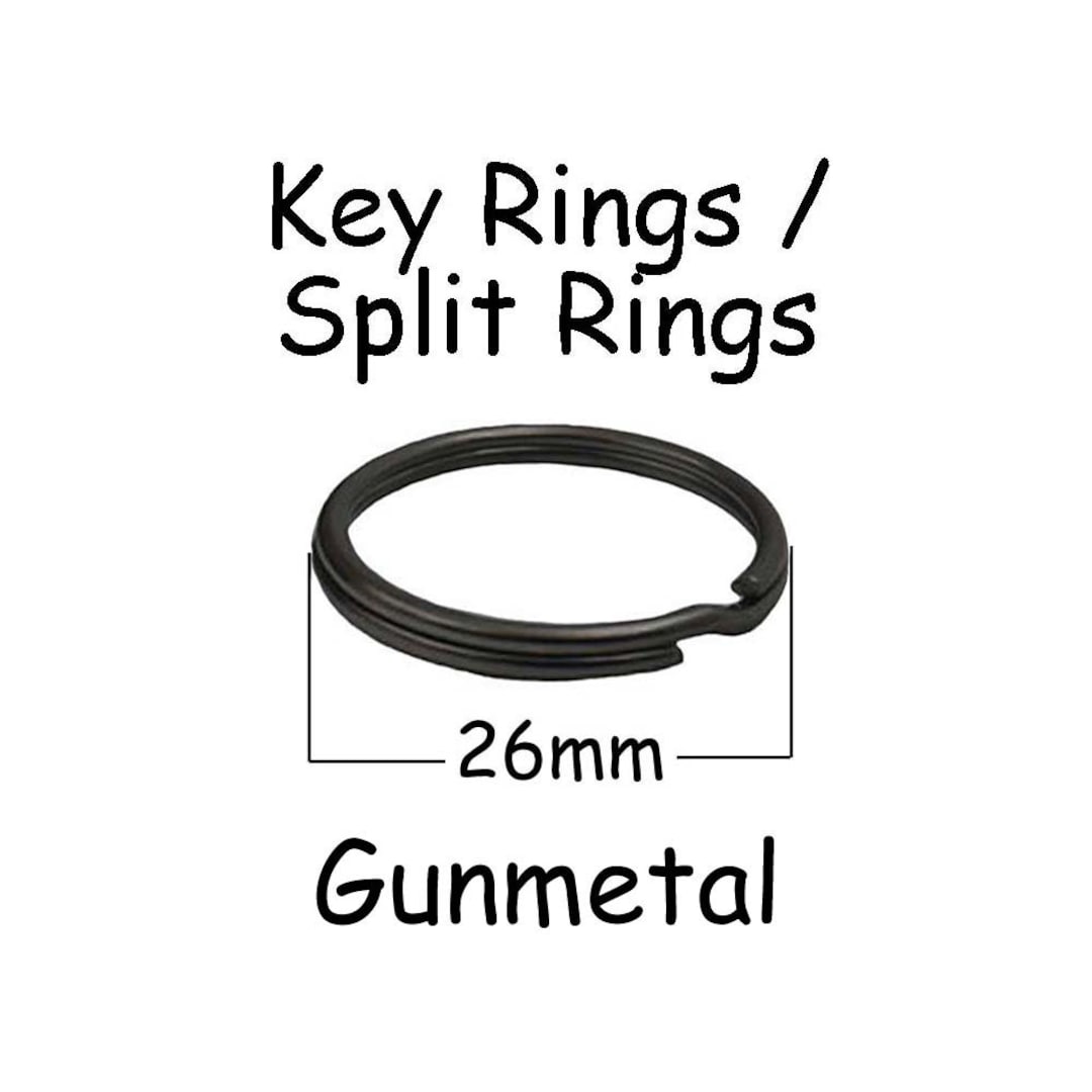 25 Key Rings 26 Mm 1 Inch Round Gunmetal Split Rings Key Fob Hardware ...