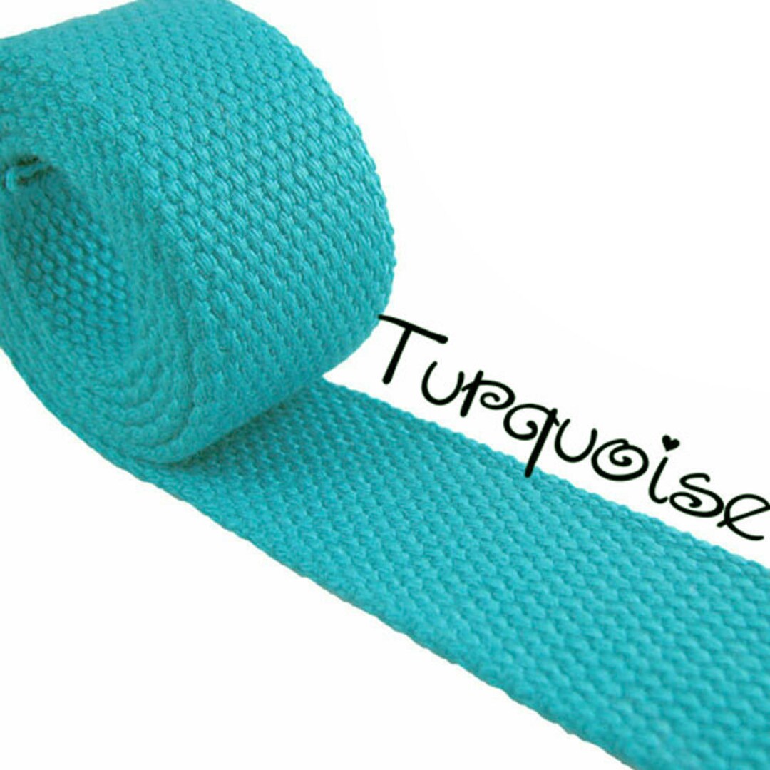 5 Yards Turquoise Cotton Webbing 1.25 Medium Heavy - Etsy