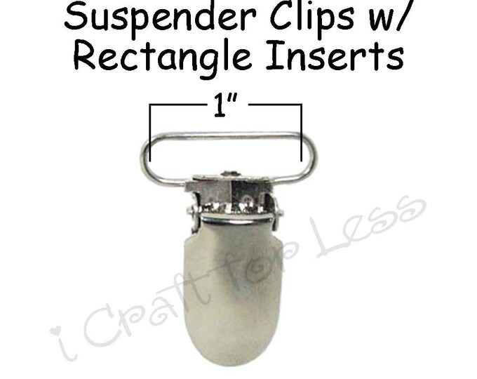 10 Metal 1 Suspender Clips W/ Rectangle Inserts Lead | Etsy