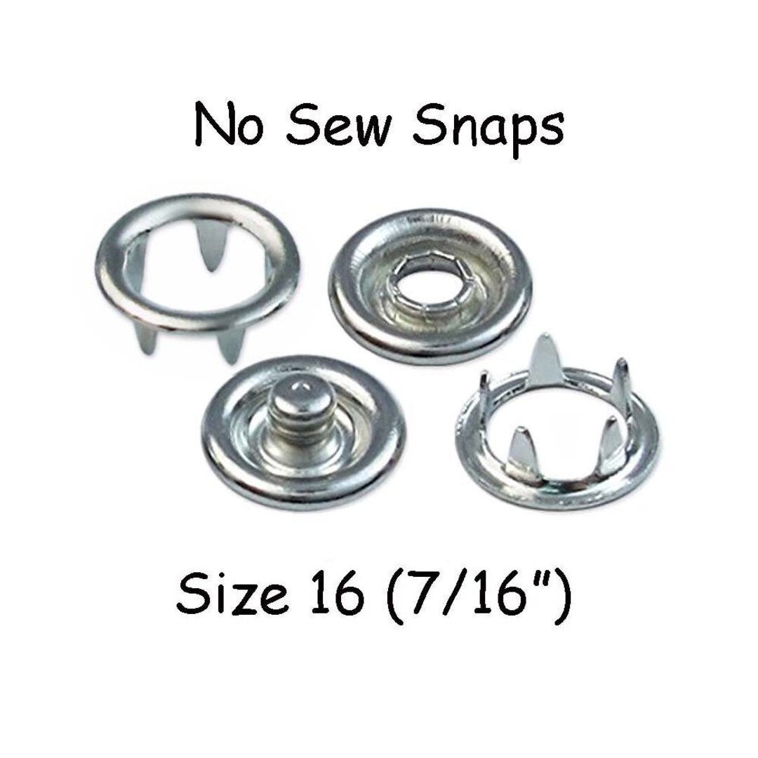 25 Metal Open Ring Prong No Sew Snap Fastener Set Size 16 7/16 Inch ...
