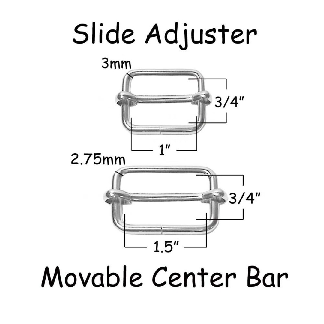 10 Slide Adjusters / Tri Glides / Tri Bars for Adjustable Straps 1 or 1 ...