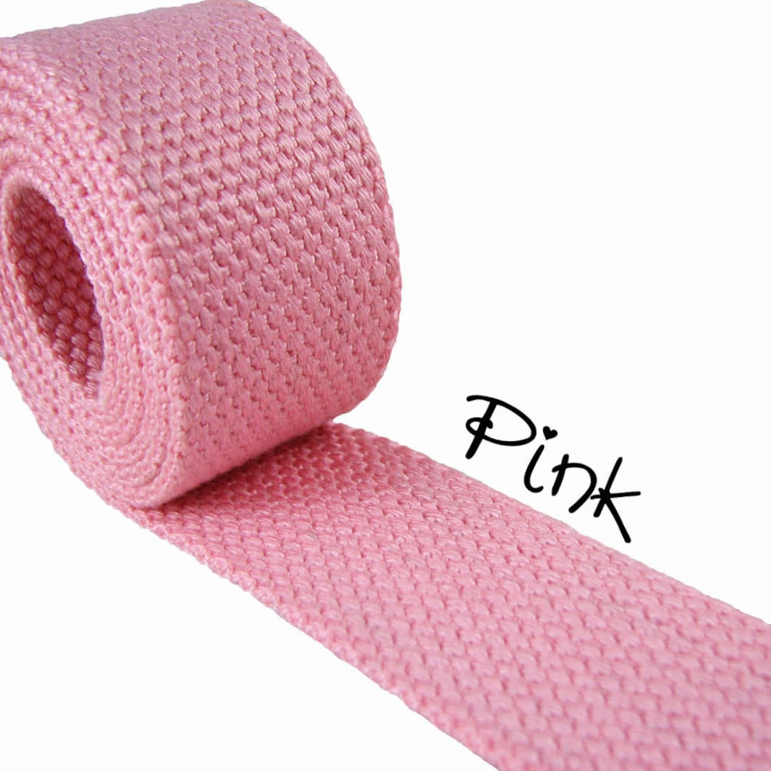 Cotton Webbing Pink 1.25 Medium Heavy Weight 2.4mm for Key Fobs, Purse ...