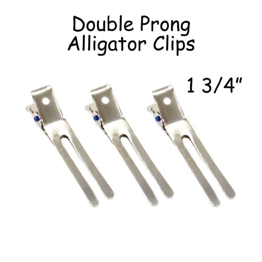 50 Double Prong Alligator Hair Pinch Clips 1 3/4 Inches 45mm for ...