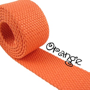 5 Yards Orange Cotton Webbing 1.25 Medium Heavy Weight 2.4mm for Key ...