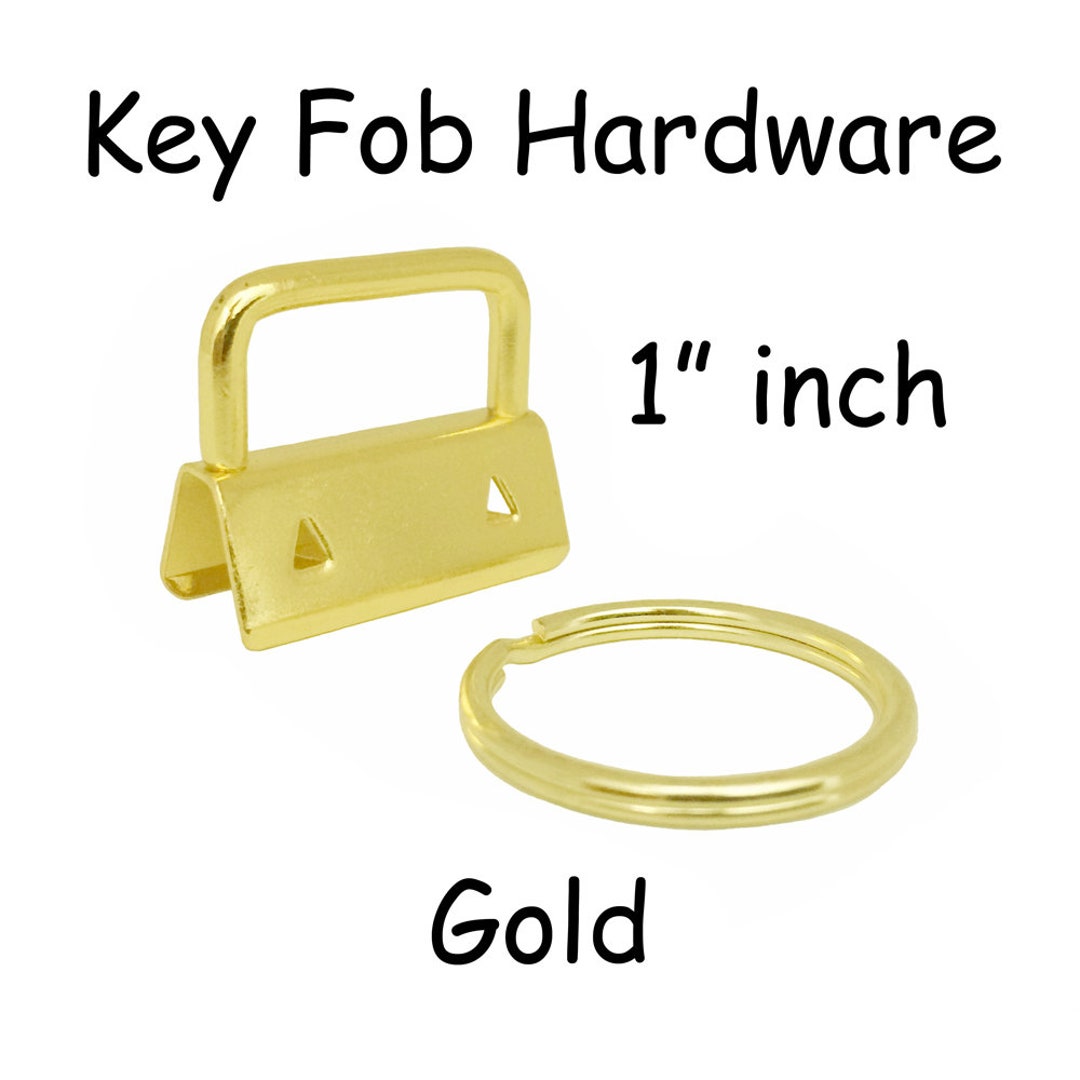 10 Key Fob Hardware With Key Rings Sets 1 Inch 25 Mm Gold - Etsy