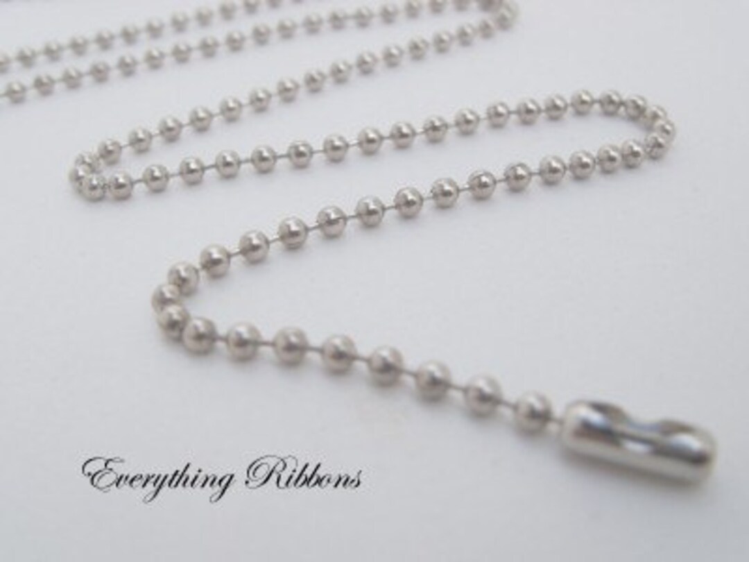 10 Nickel Plated Ball Chain Necklaces 24 Inch 2.4mm for - Etsy