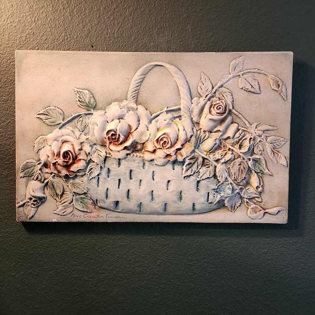 Rare 1950s Chalkware Art Wall Plaque Signed - Etsy