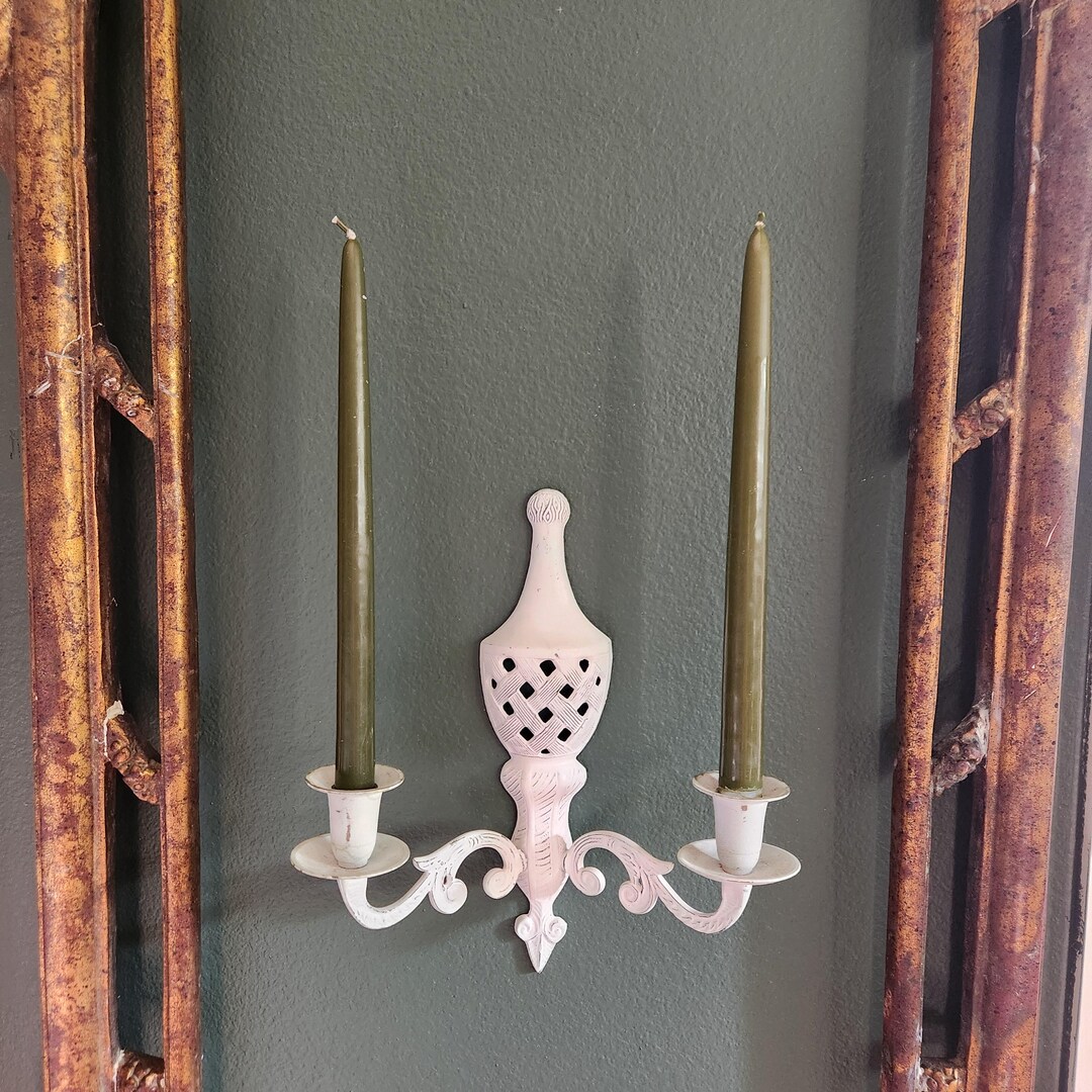 Vintage MCM French Provincial Candle Wall Sconce - Etsy