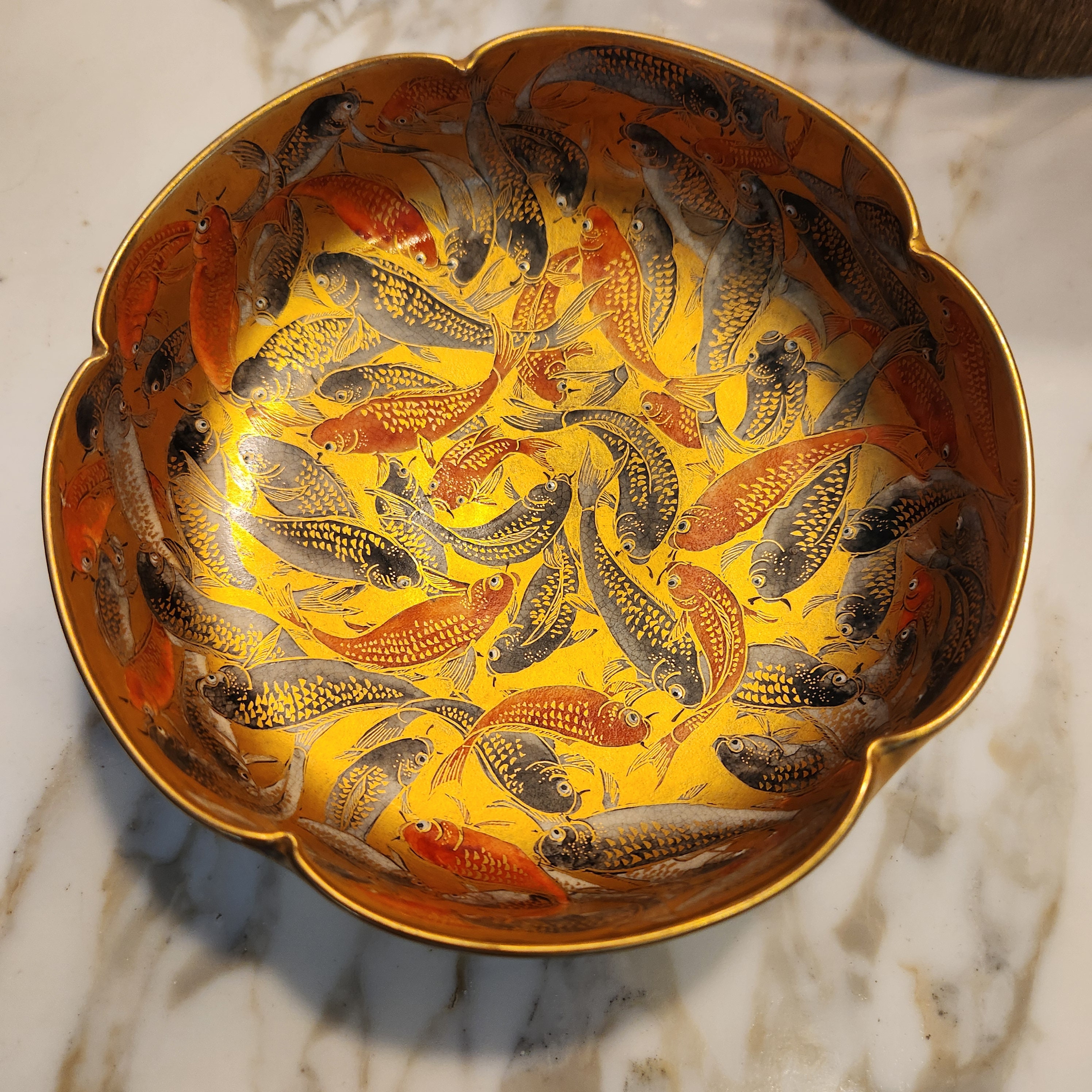 19th Century Satsuma Koi Bowl - Etsy