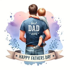 10 Cute Fathers Day Clipart Designs, Watercolor, High Quality Clipart ...